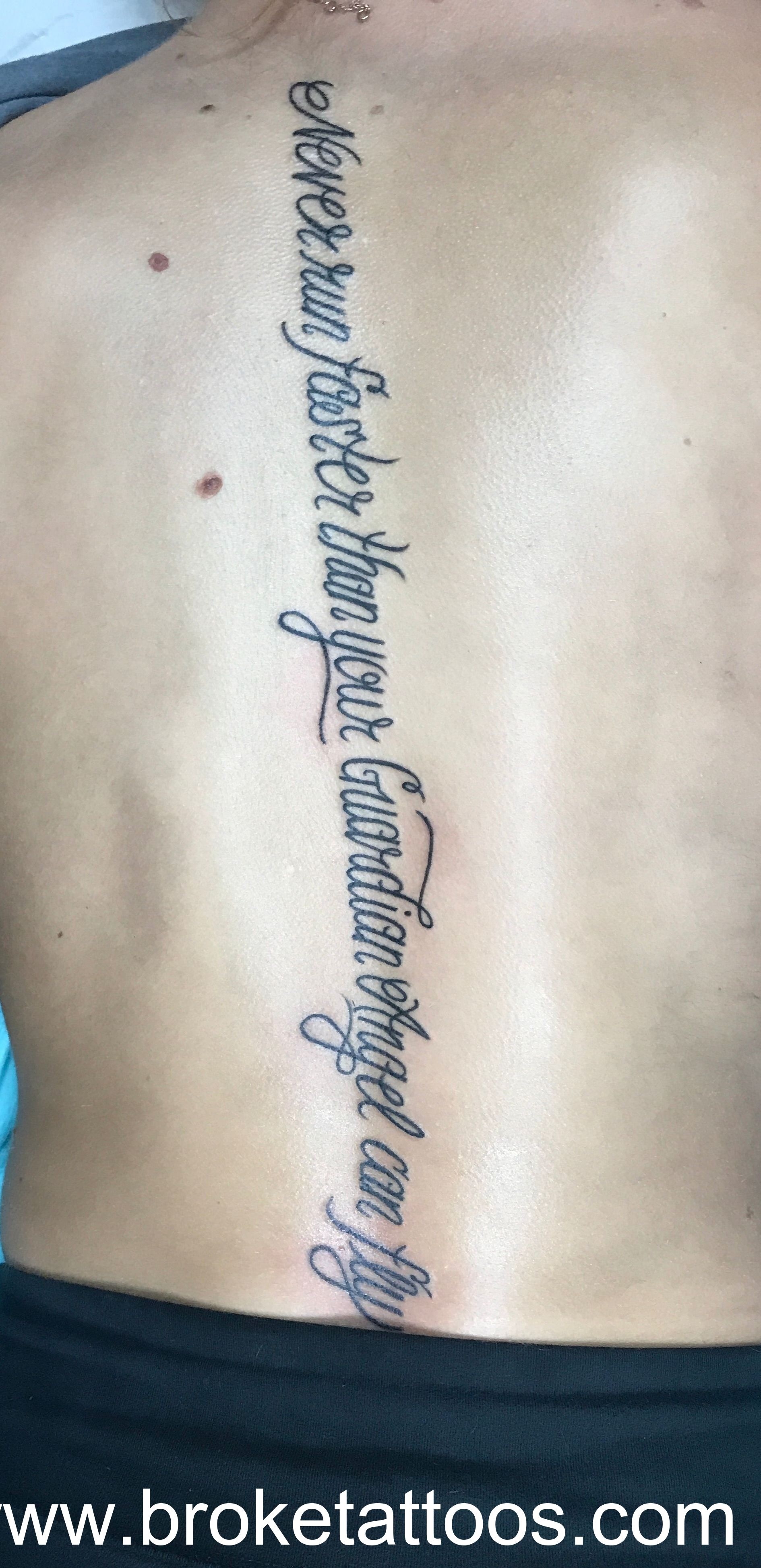A nice, simple back script from last week. | Tattoos by Aaron Broke